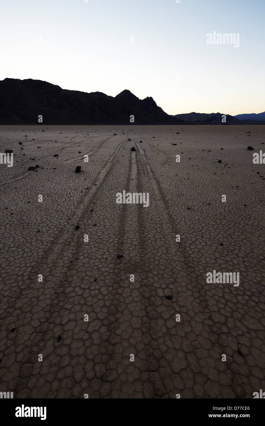 Tracks moving rocks Racetrack Playa Death Valley National Park ...