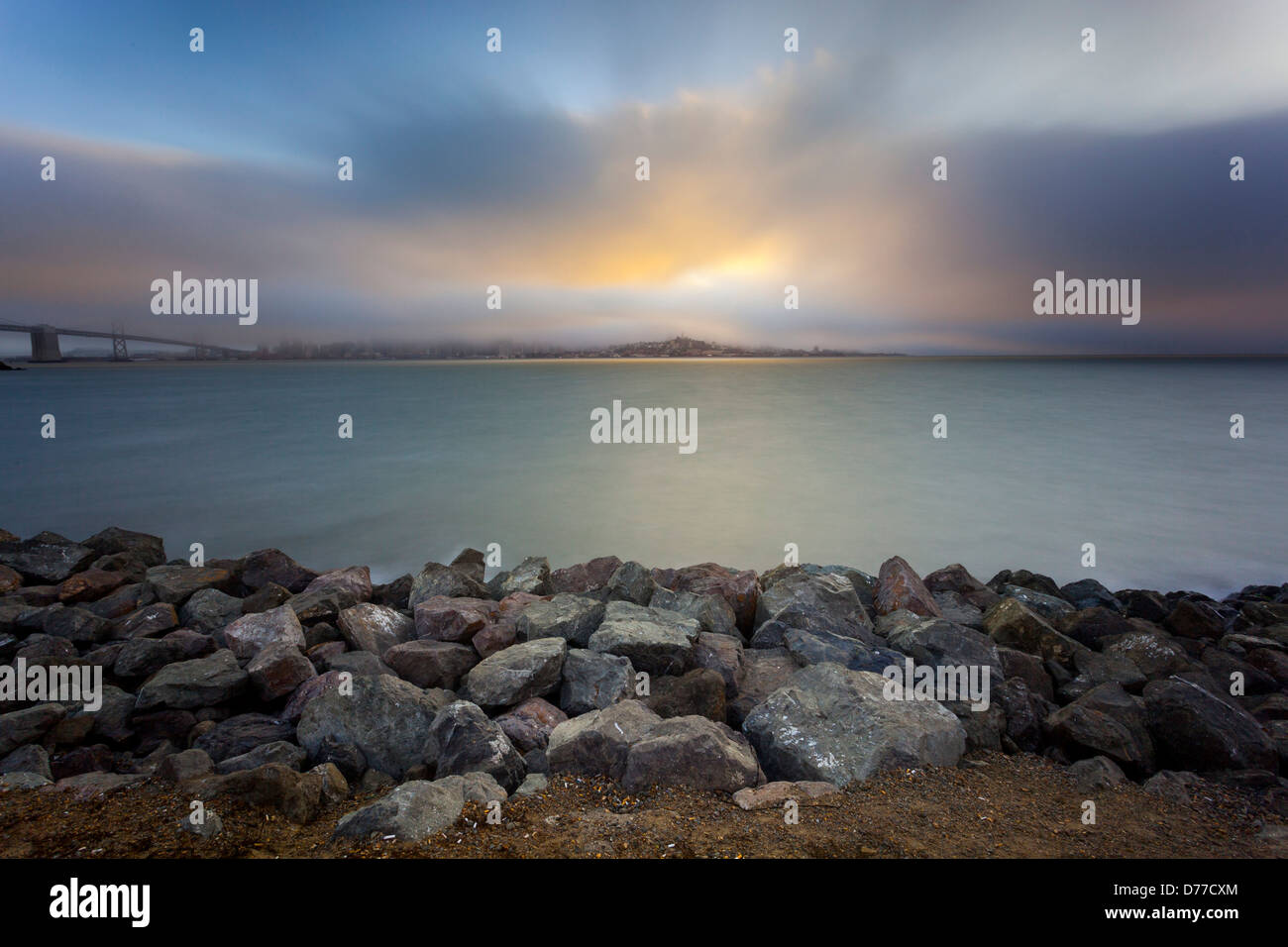 San Francisco Skyline in Fog Stock Photo - Alamy