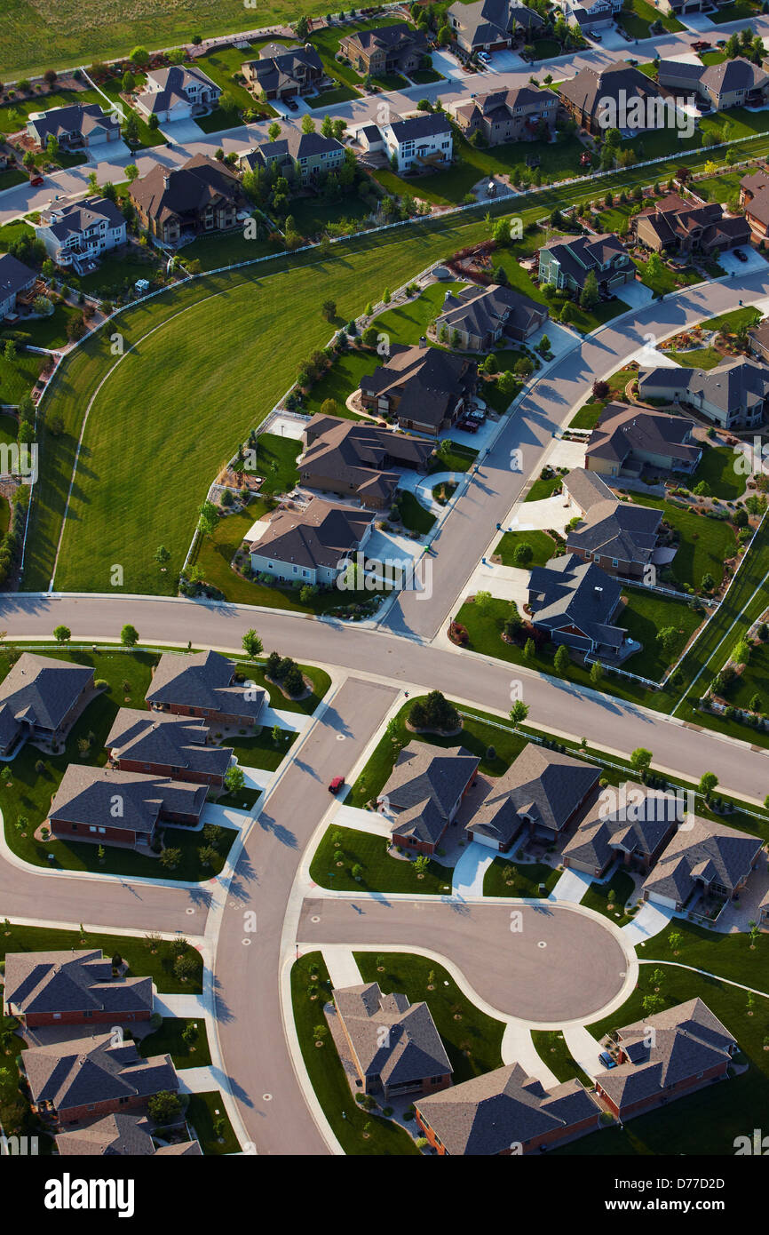Aerial view suburban subdivision neighborhood Colorado Stock Photo - Alamy