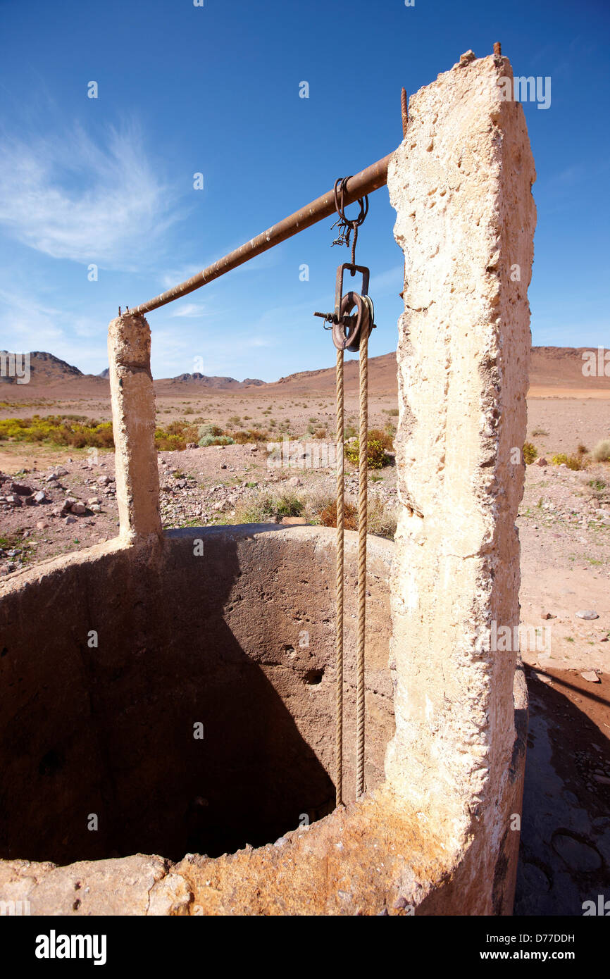 Water well deep in interior Sahara Desert Morocco Stock Photo - Alamy