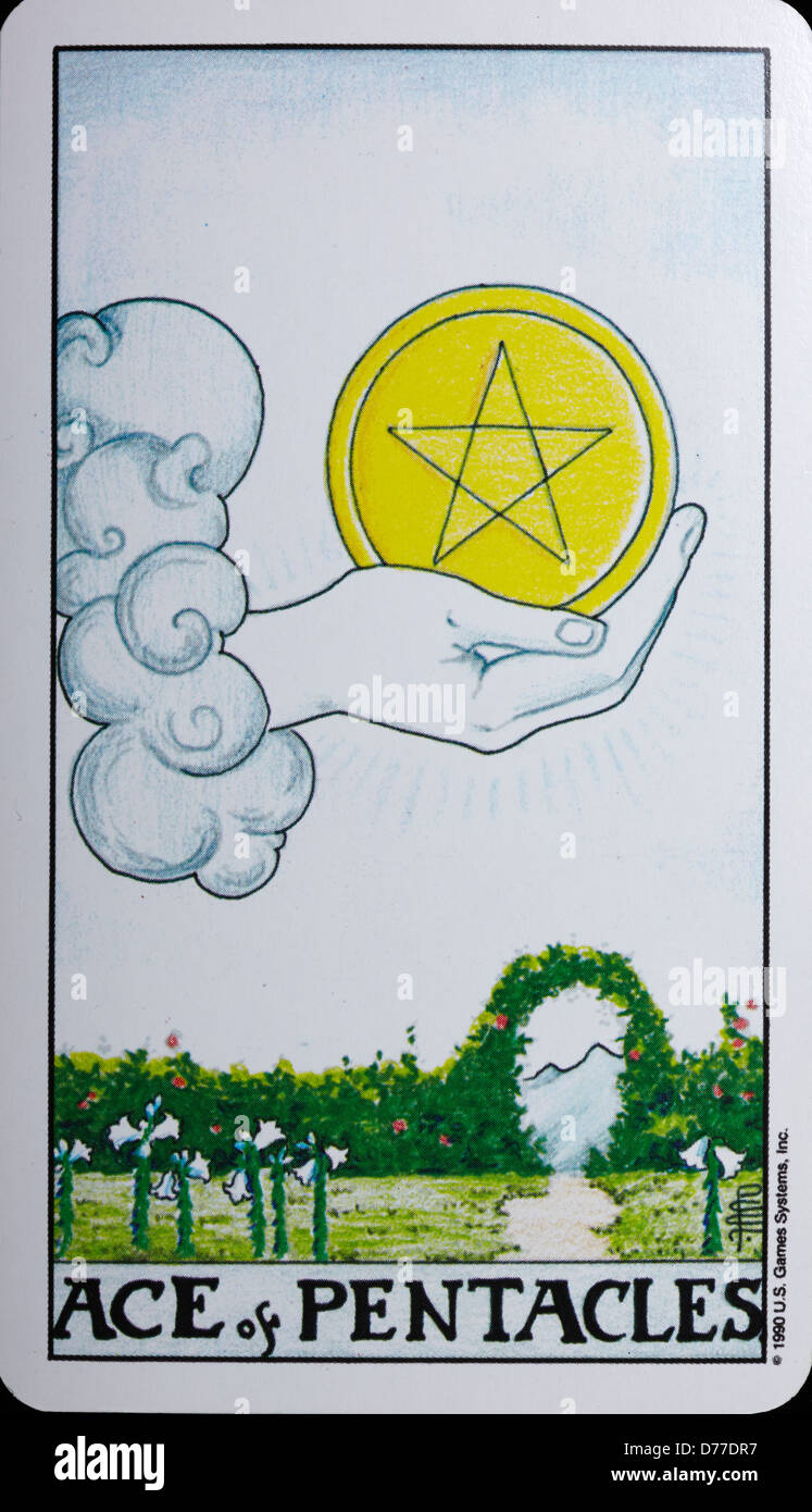 Ace of pentacles card hi-res stock photography and images - Alamy