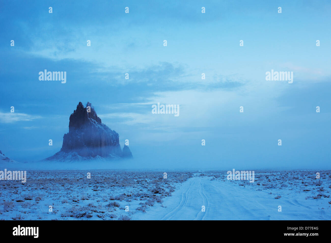 Winter storm clears around Shiprock New Mexico USA Stock Photo - Alamy