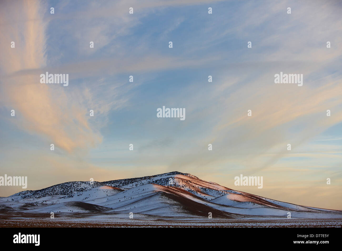 Small snowy mountain in winter Nevada USA Stock Photo - Alamy