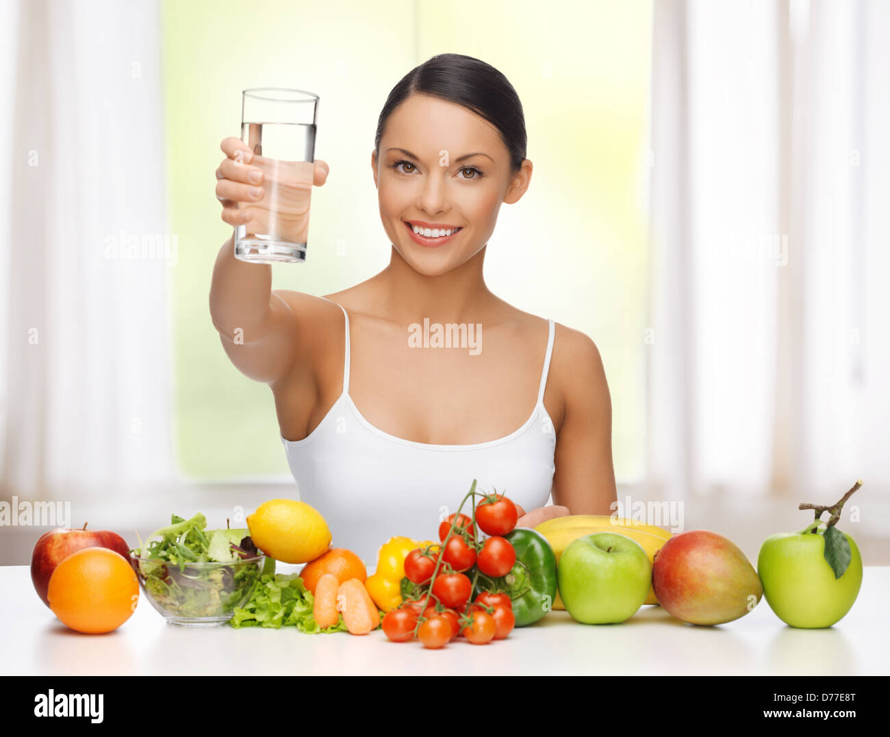 woman with healthy food Stock Photo - Alamy