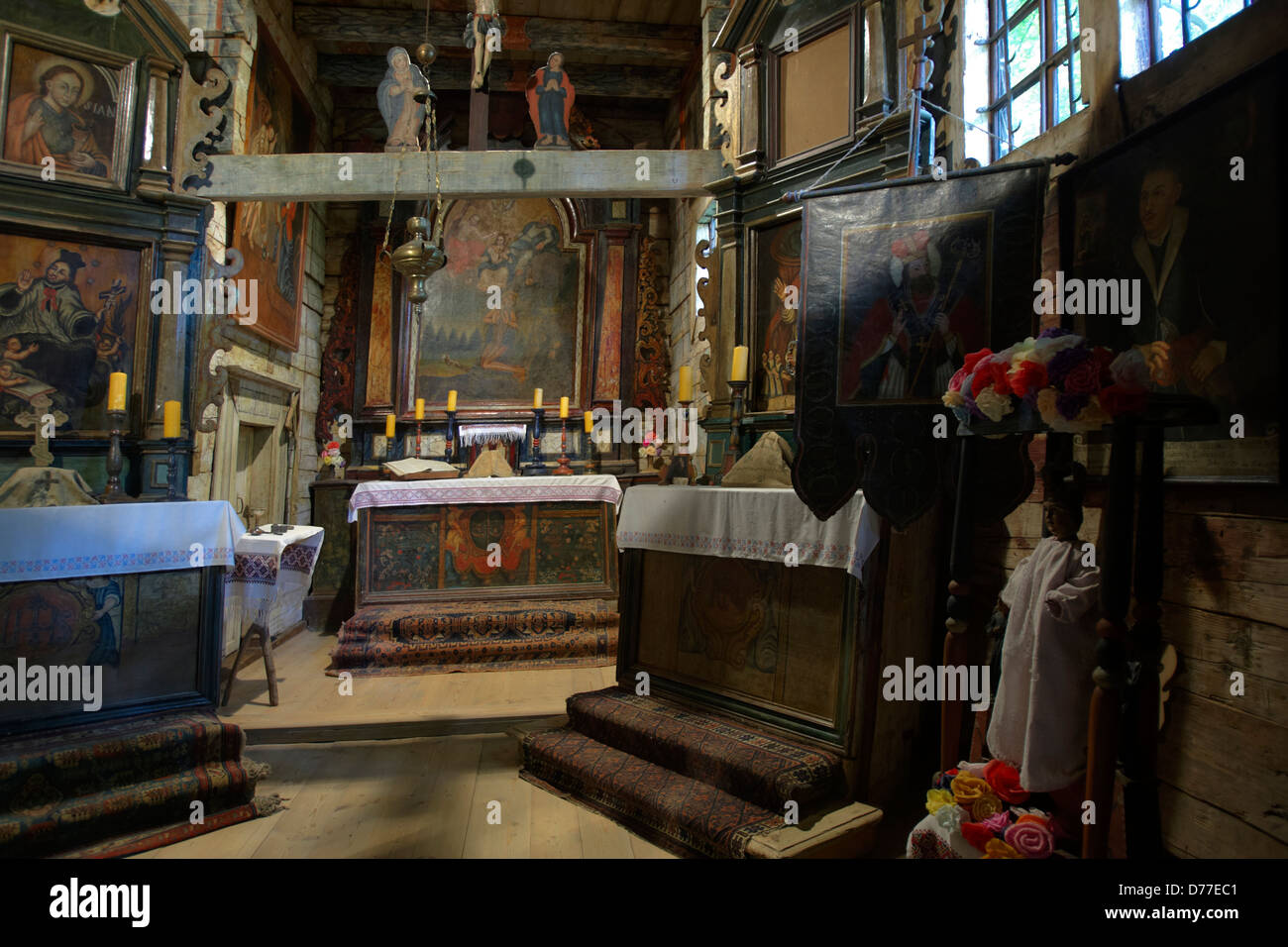 Poland Bieszczady Sanok Museum of Folk Architecture church Stock Photo ...