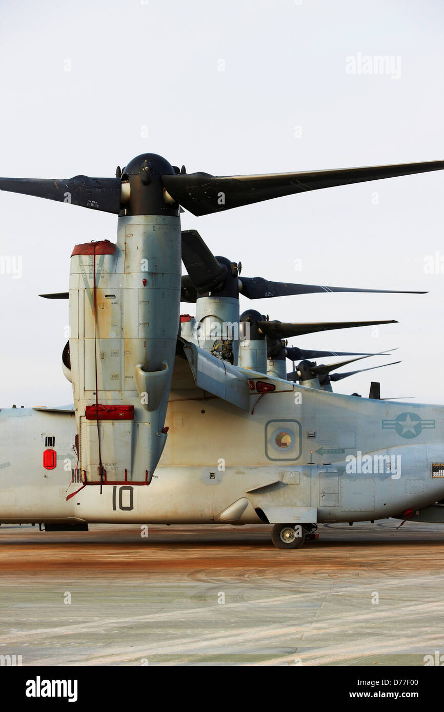 Line United States Marine Corps MV-22 Ospreys at Camp Bastion Helmand ...