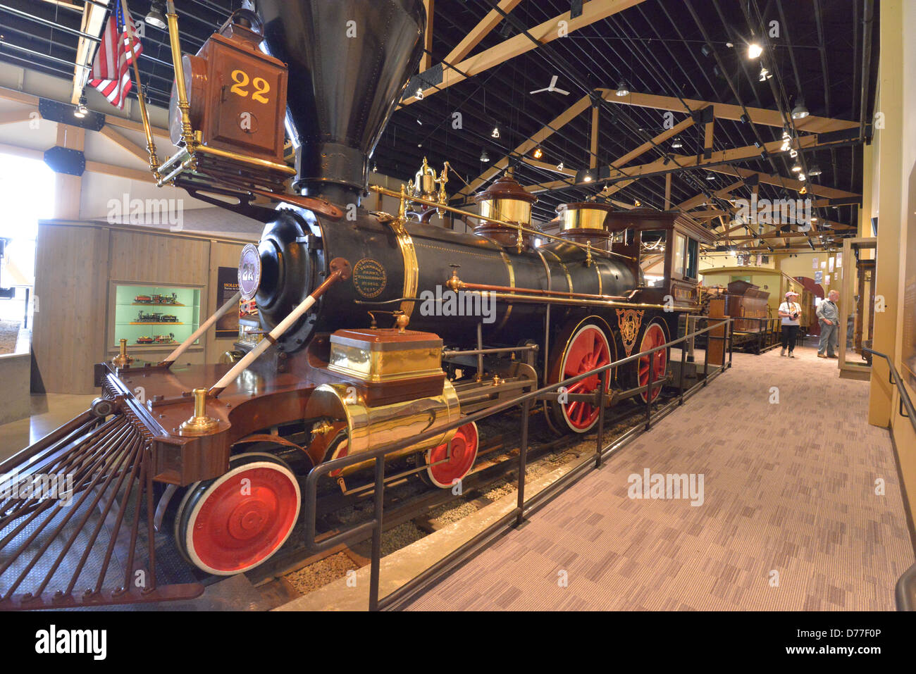 An American wood burning steam locomotive, the last working one left ...