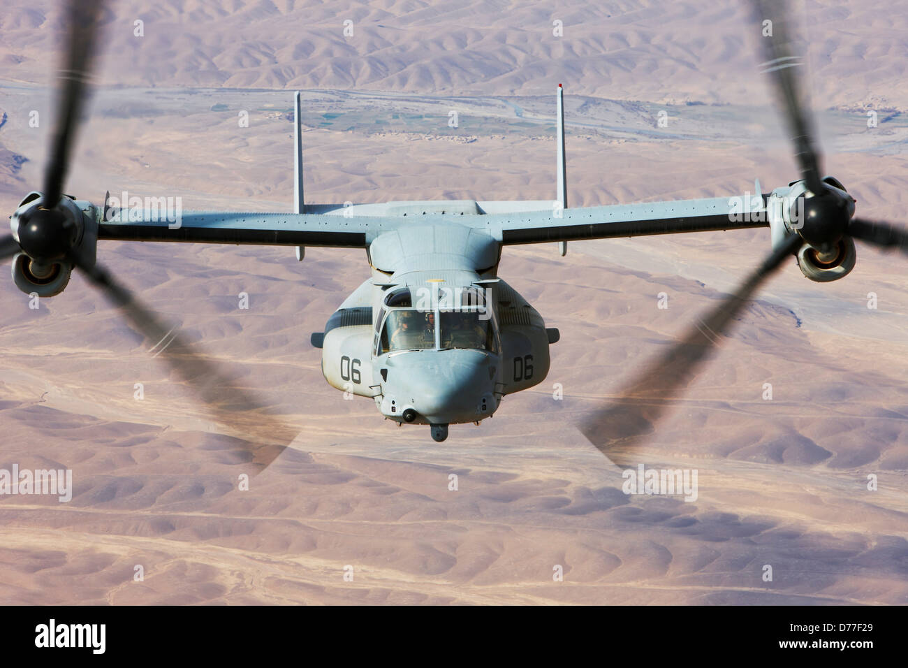Air to air in flight view United States Marine Corps MV-22 Osprey ...