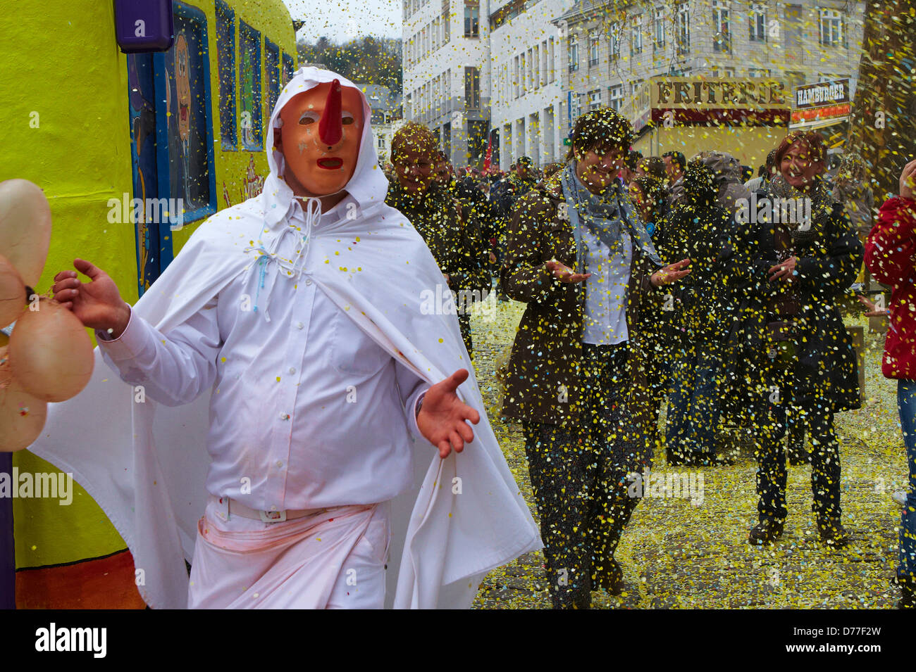 Belgium Walloonia Liege province Stavelot city laetare carnival blancs ...