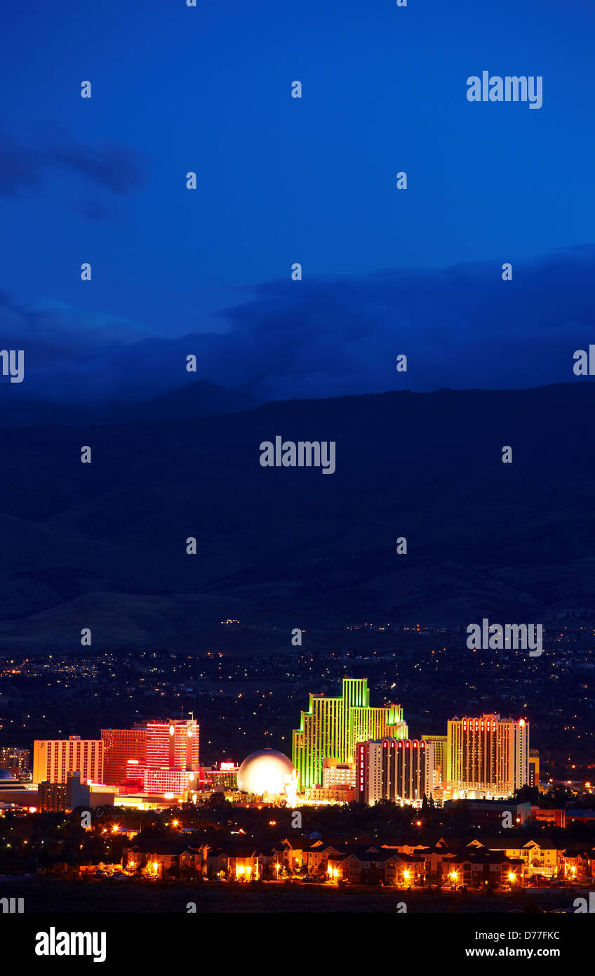 USA Nevada Reno Cityscape at night Stock Photo - Alamy