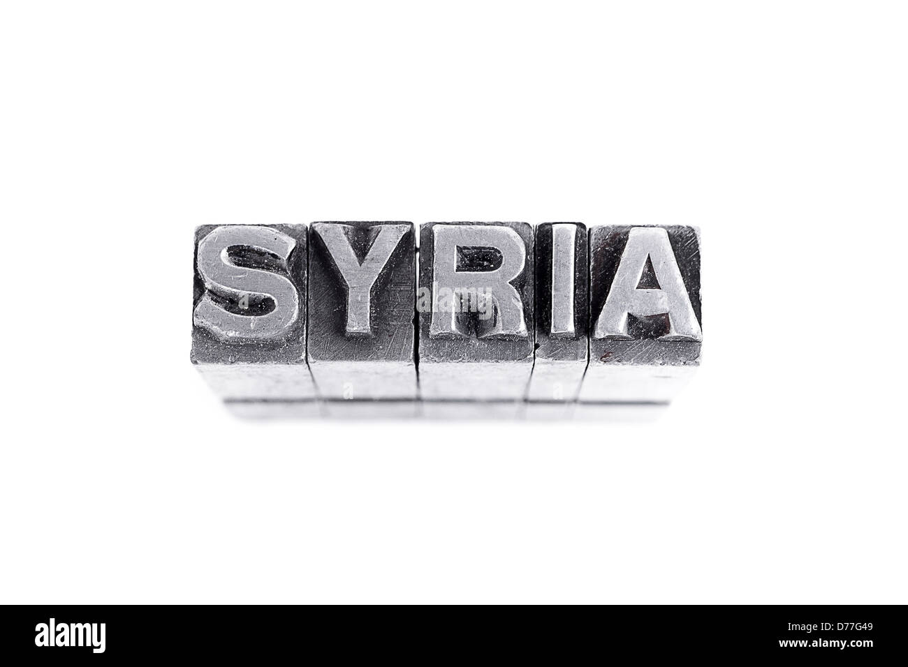 Syria sign, metal letter type Stock Photo - Alamy
