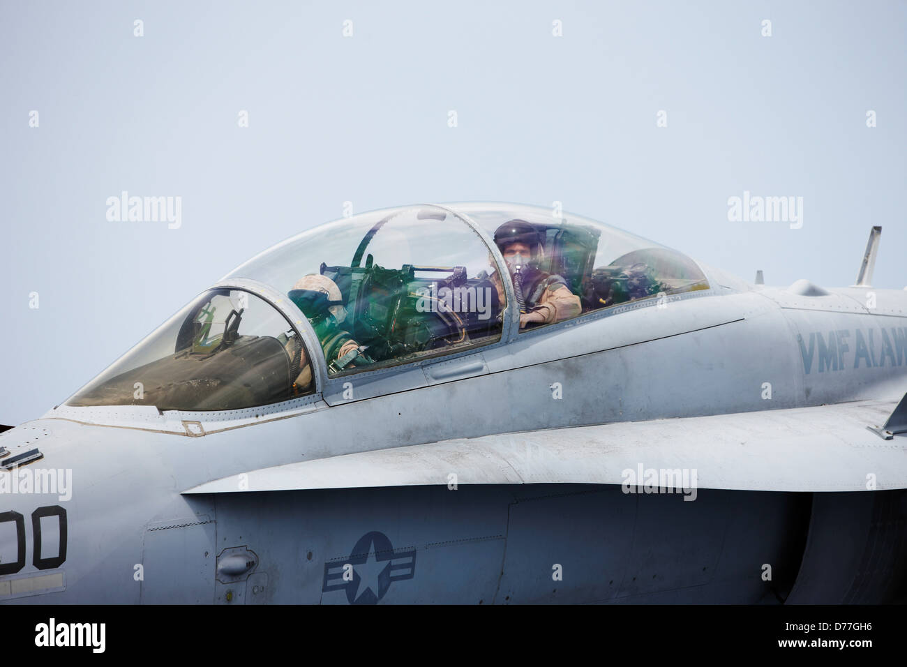 F-18 Hornet in flight detail cockpit Stock Photo - Alamy