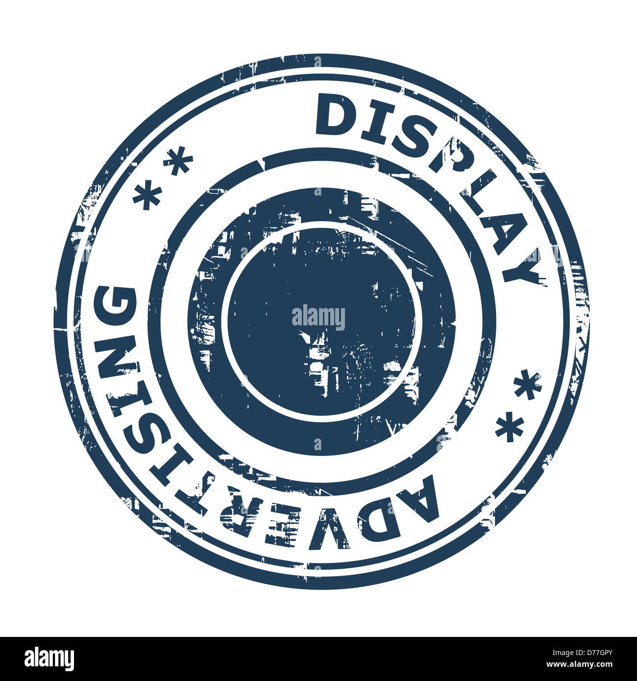 Display advertising concept stamp isolated on a white background Stock ...