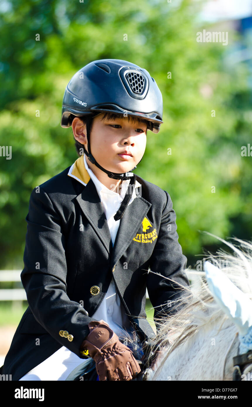 Unidentified Equestrian with horse at The 11th competition Nawamintr ...