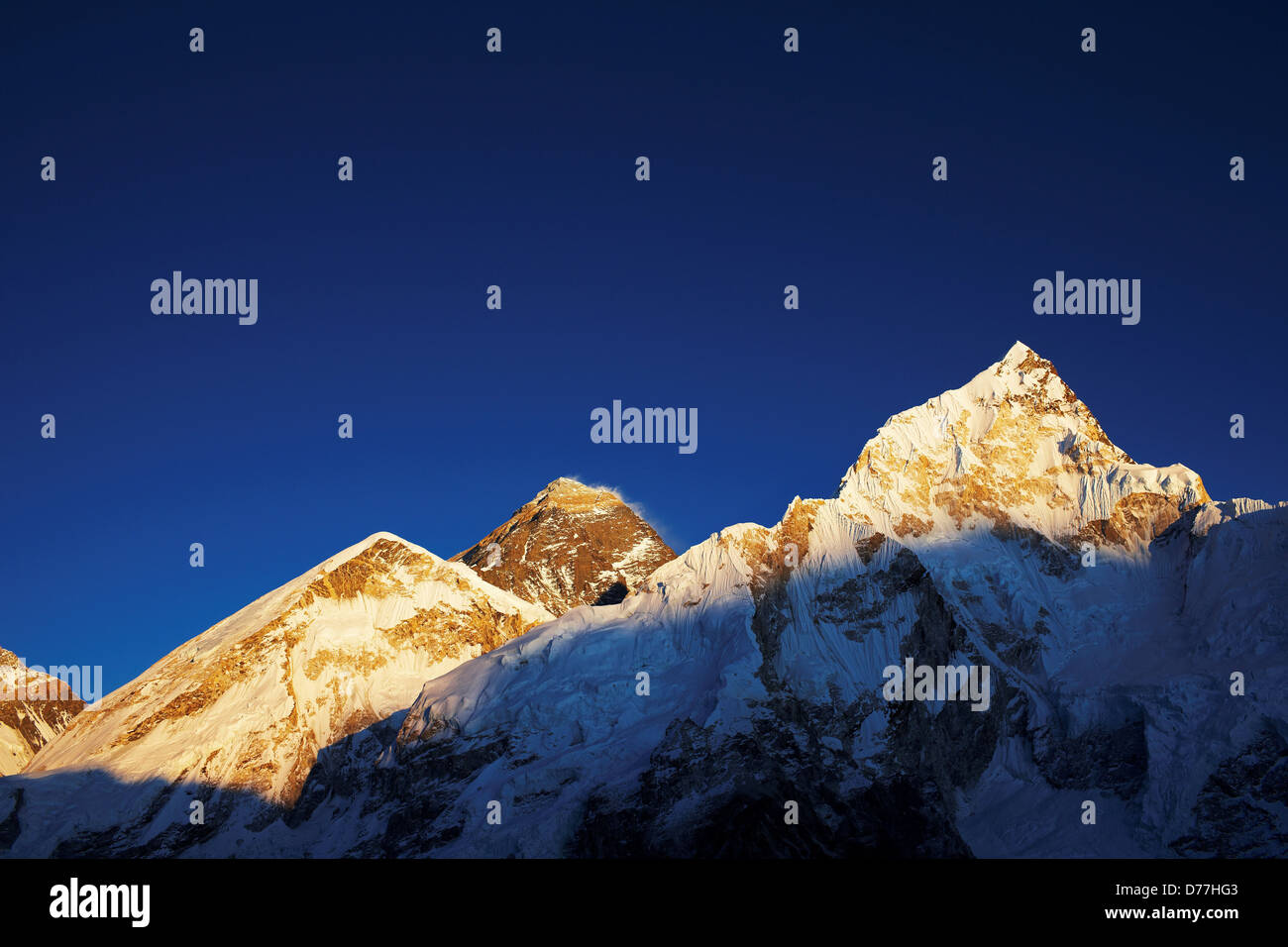 Nepal Himalaya Solukhumbu District Khumbu Sunset light on Mount Everest ...