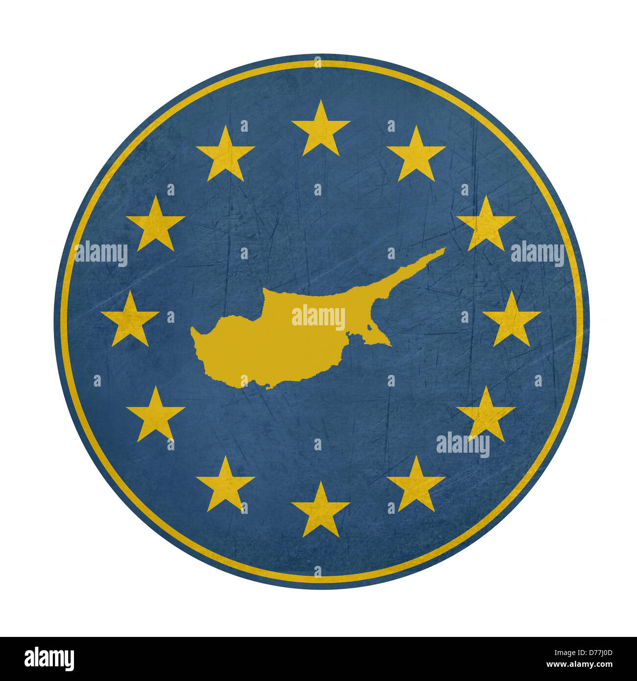 European Union Cyprus button isolated on white background Stock Photo ...