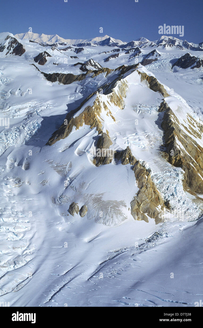 Canada Yukon Territory Kluane National Park aerial view Icefield Ranges ...
