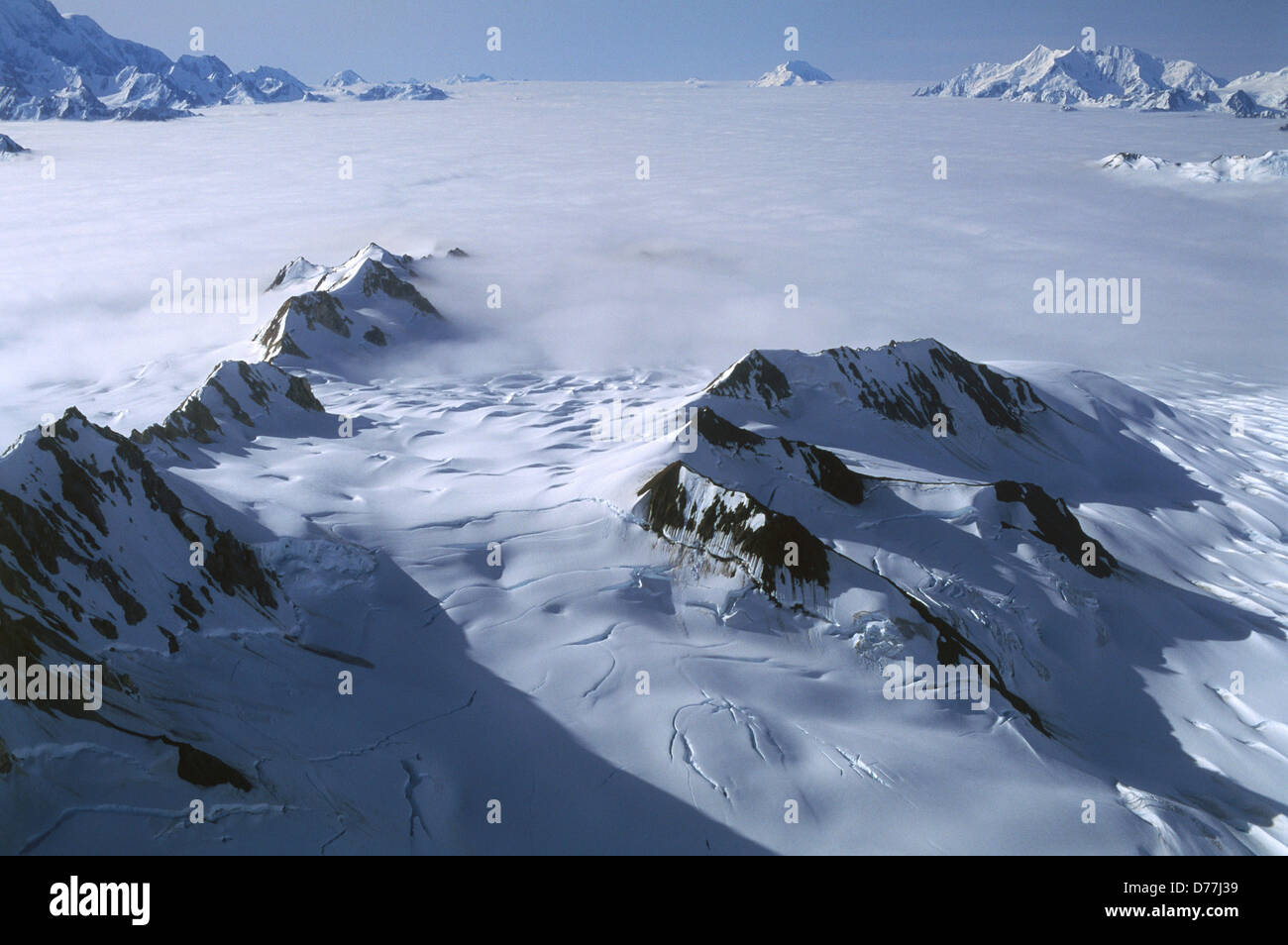 Canada Yukon Territory Kluane National Park aerial view Icefield Ranges ...
