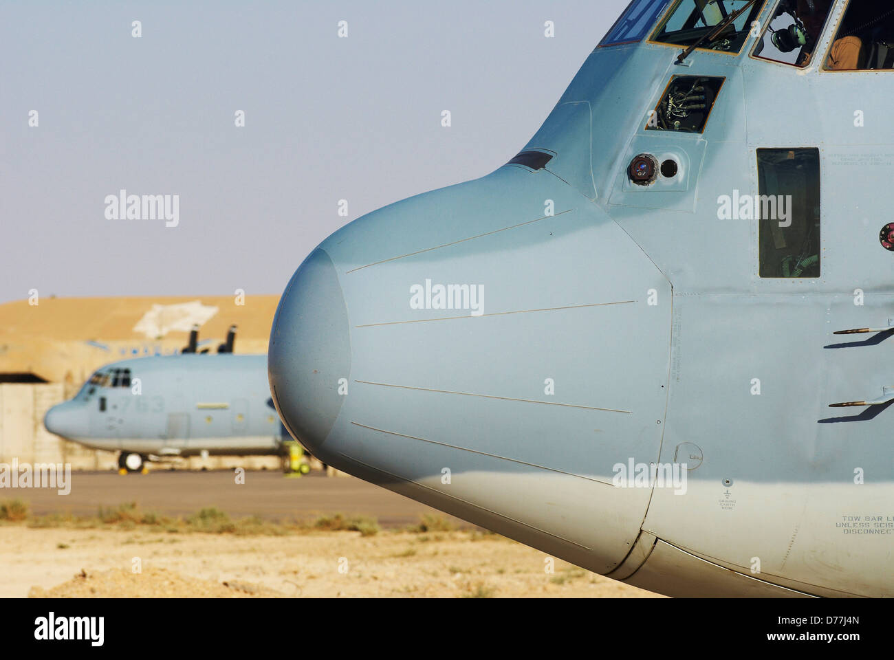 US Marine Corps KC-130J Super Hercules at Al Asad Air Base Al Anbar ...
