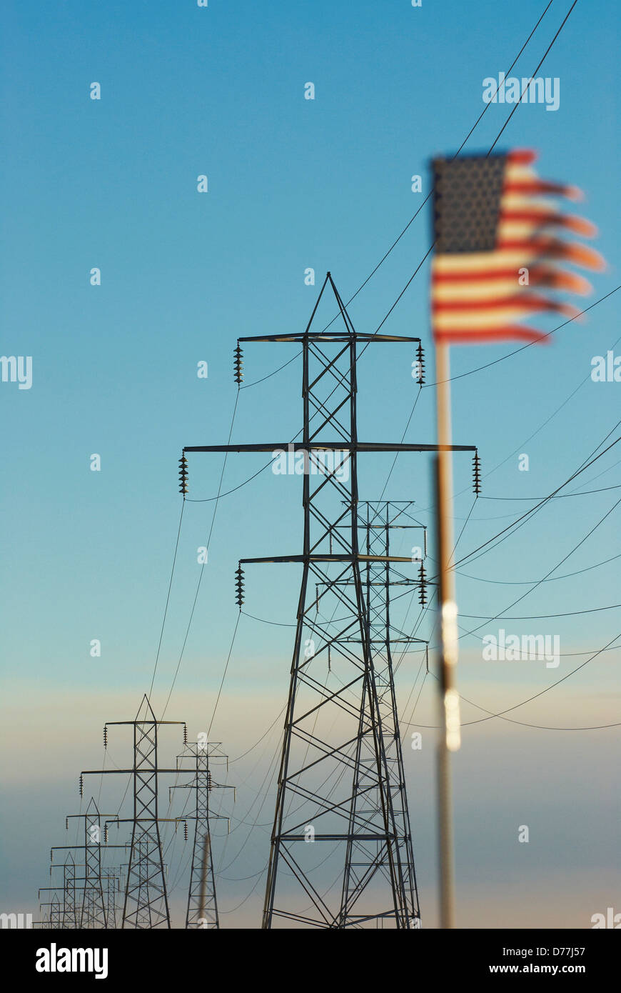 American Flag Power Lines