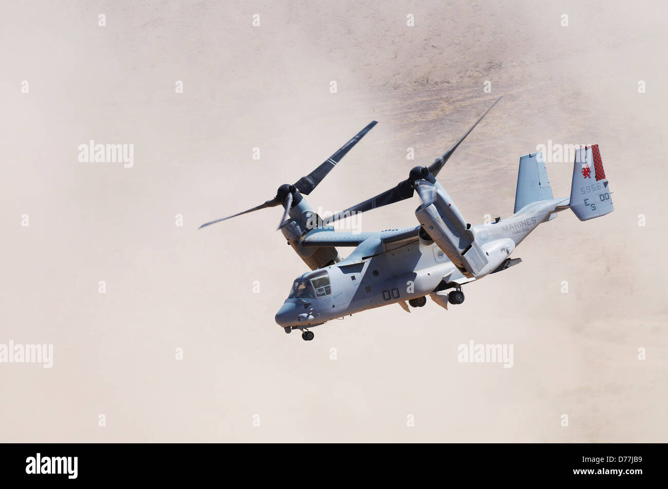 US Marine Corps MV-22 Osprey takeoff desert landing zone Chocolate ...