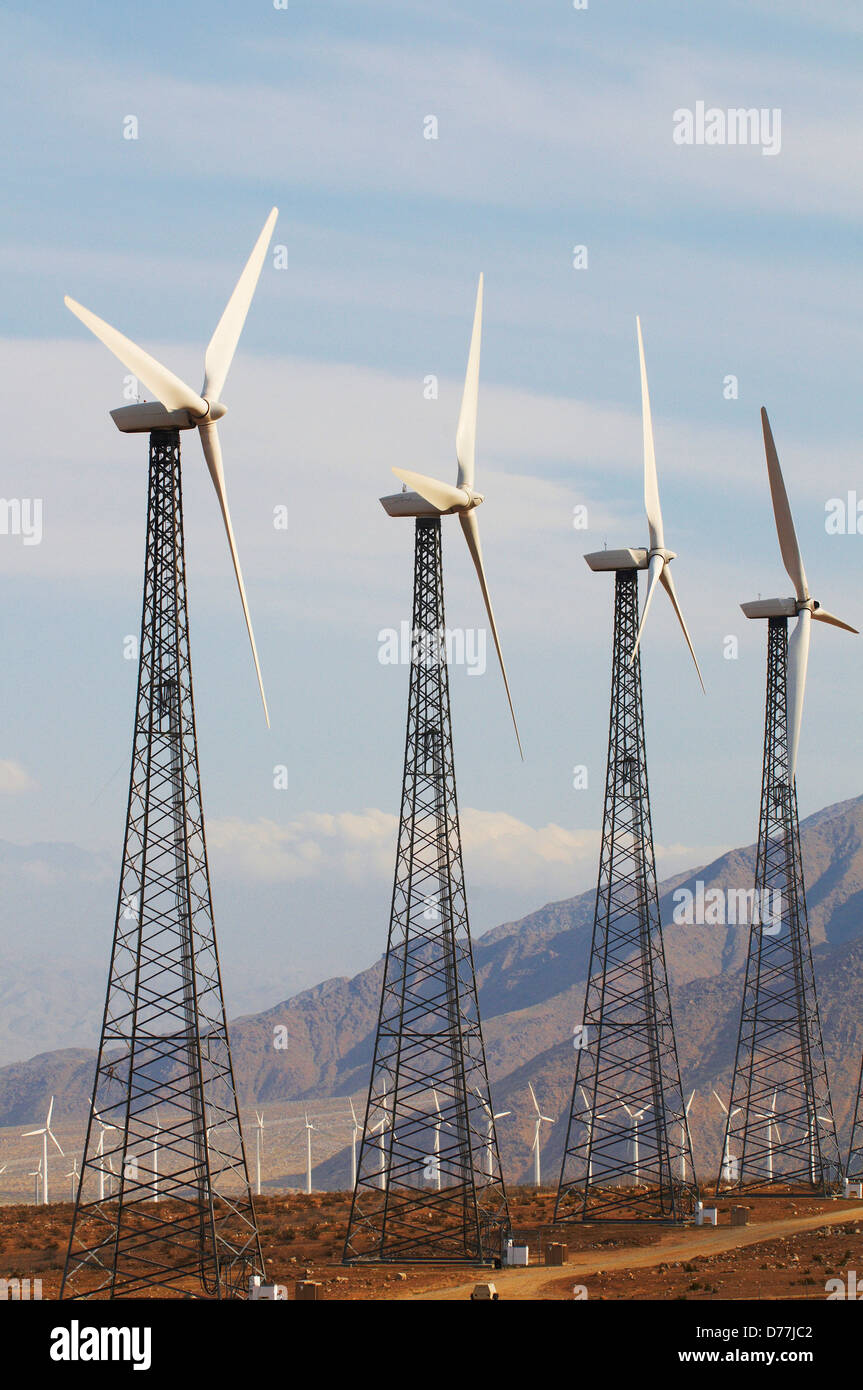 Wind turbines San Gorgonio Pass Wind Farm Palm Springs California USA ...