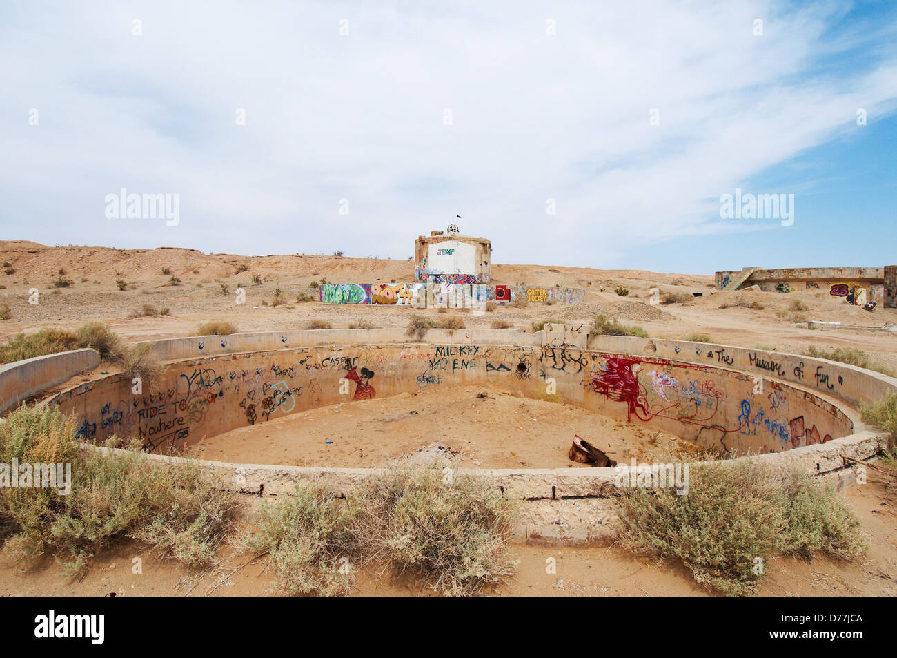 Concrete remnants structures Camp Dunlap abandoned Marine Corps ...