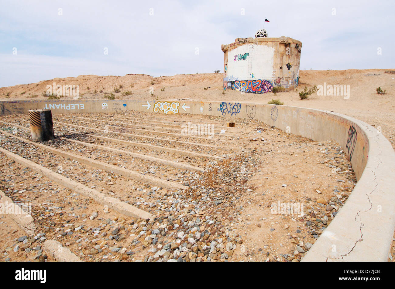 Concrete remnants structures Camp Dunlap abandoned Marine Corps ...