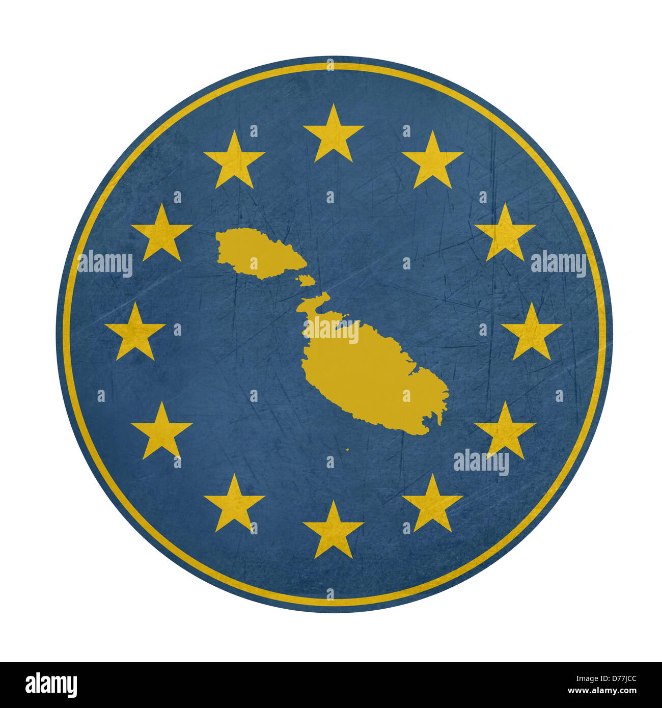 European Union Malta button isolated on white background Stock Photo ...