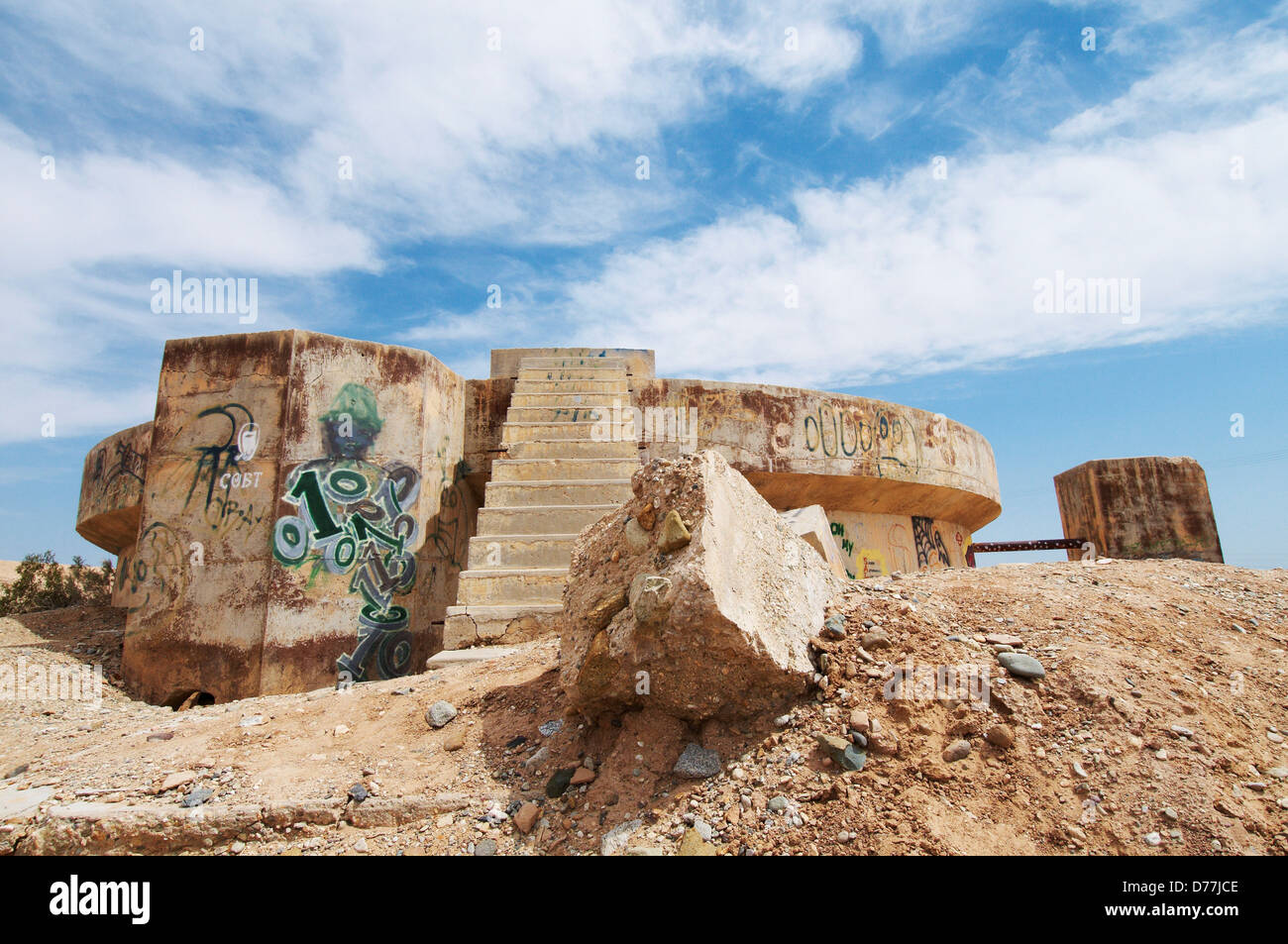 Concrete remnants structures Camp Dunlap abandoned Marine Corps ...