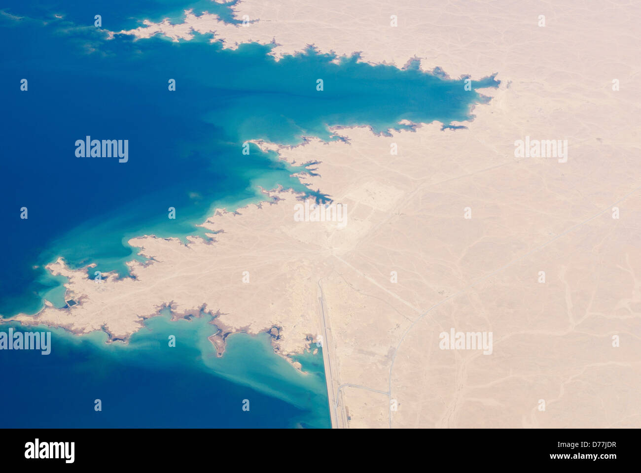 Aerial view lake Lake Qadisiyah Al-Anbar Al-Haditha Iraq Stock Photo ...