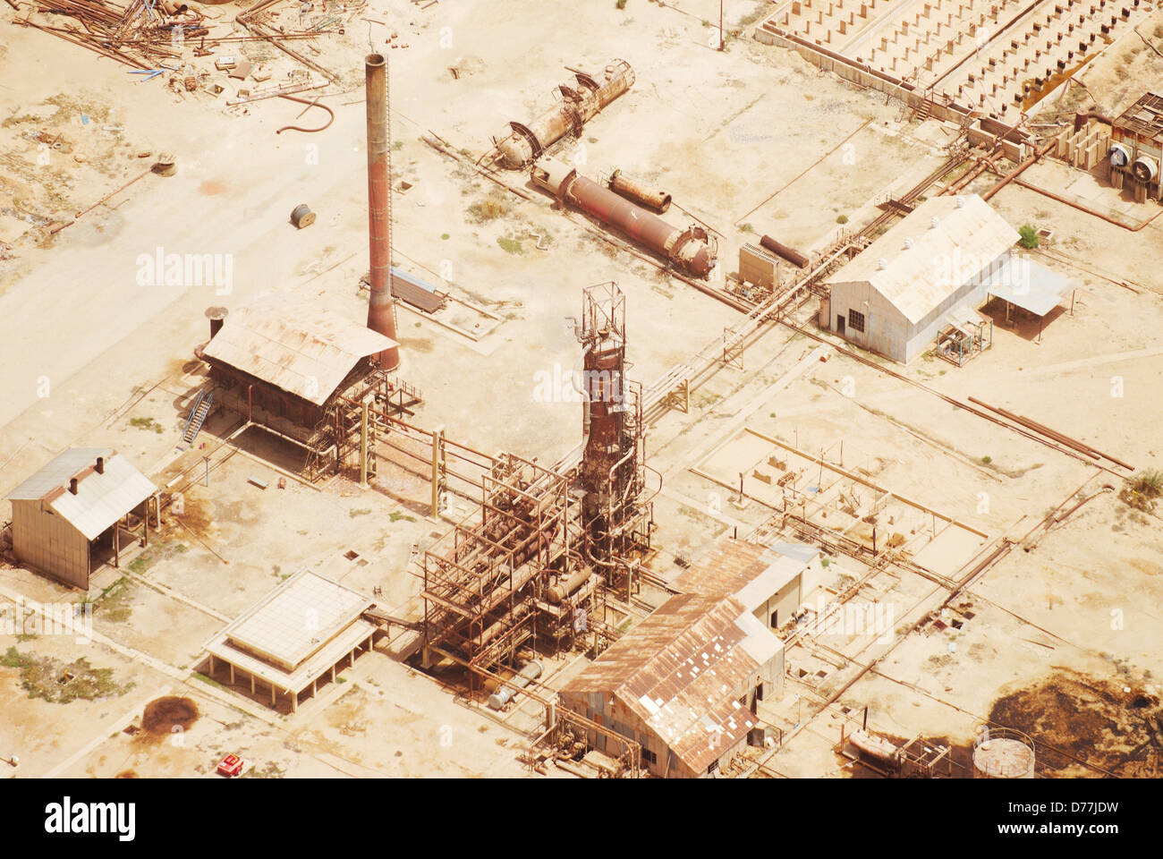 Aerial view abandoned oil refinery Haditha Al Anbar Province Iraq Stock ...