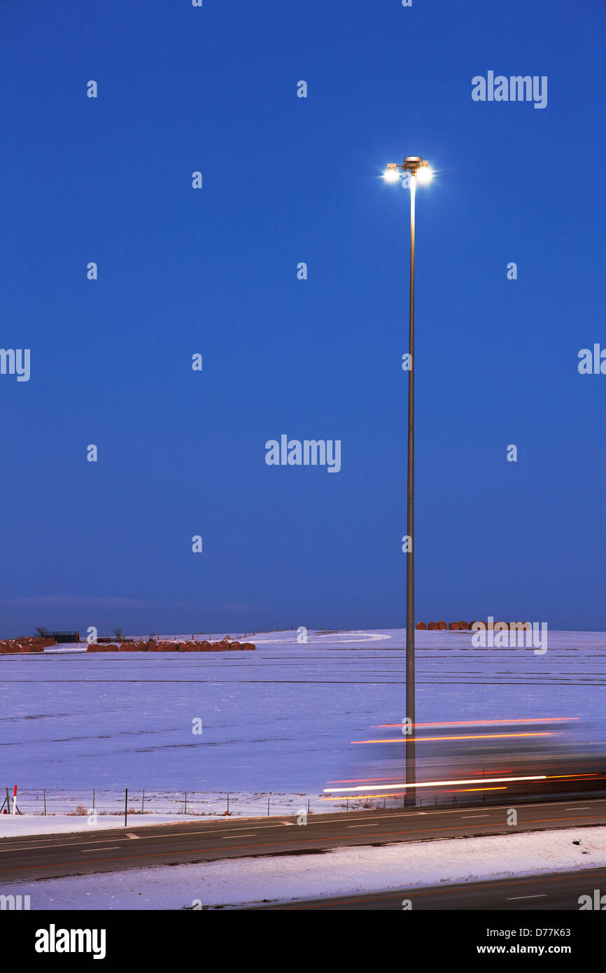 USA Kansas Tall street light on side interstate highway Stock Photo - Alamy