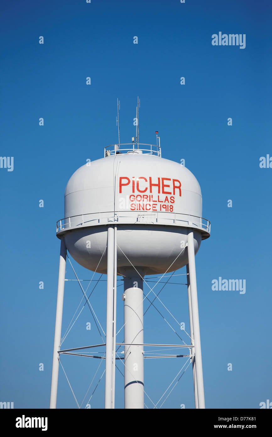 USA Oklahoma Picher Municipal water tower Stock Photo - Alamy