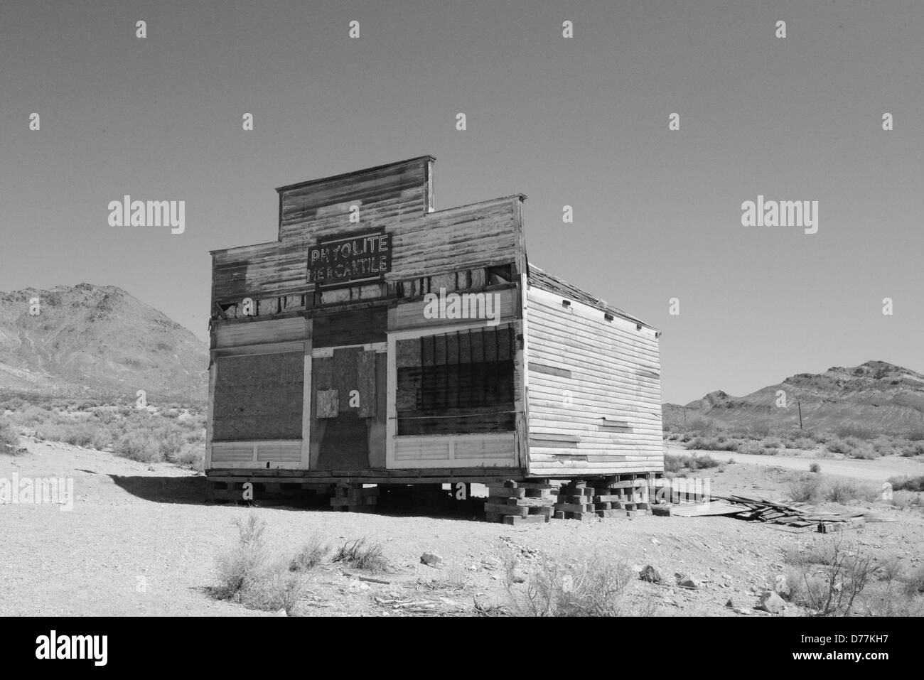 Rhyolite ghost town building Stock Photo - Alamy