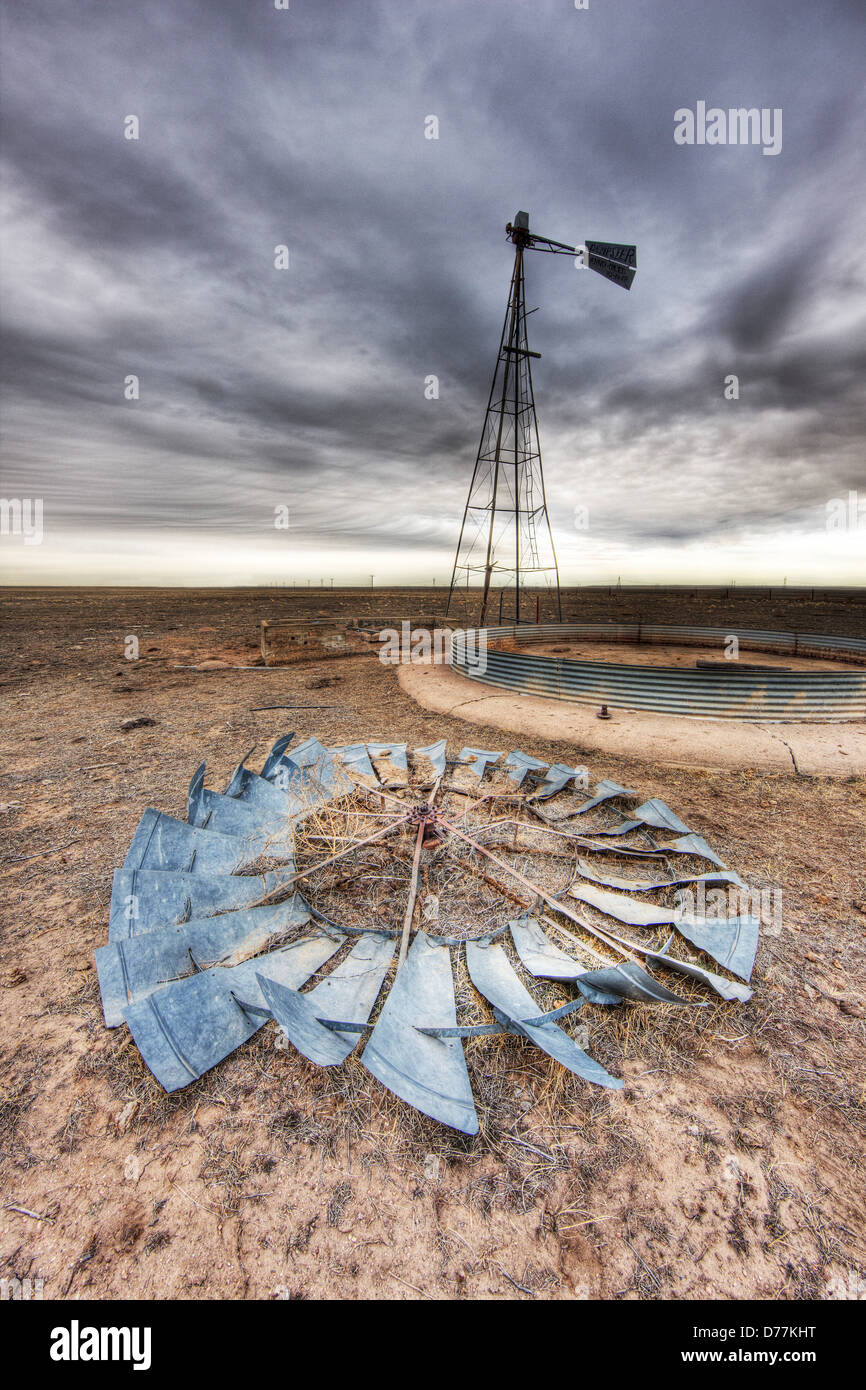USA Colorado Abandoned windmill destroyed by storm Stock Photo - Alamy