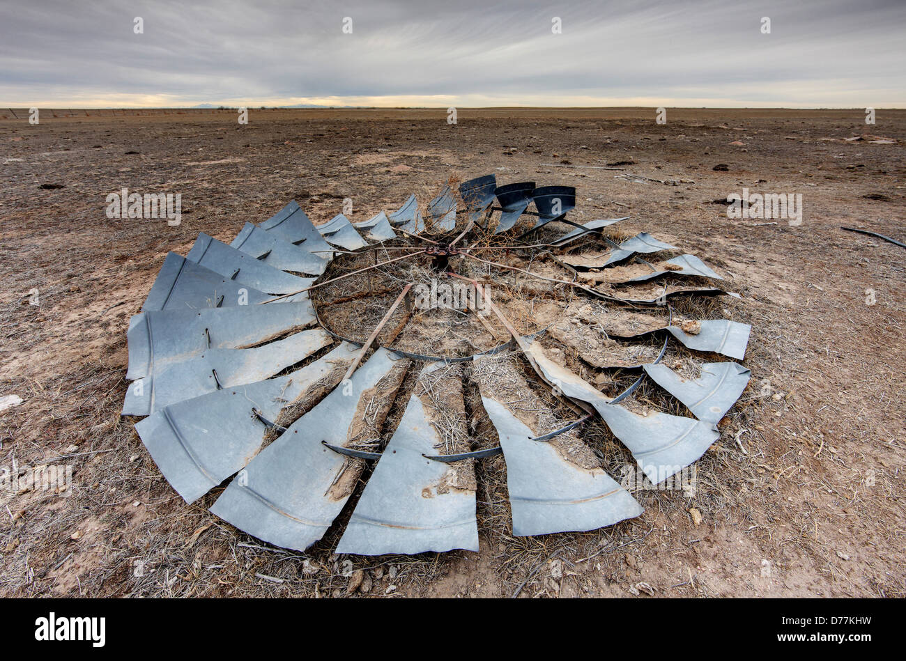 USA Colorado Abandoned windmill destroyed by storm Stock Photo - Alamy