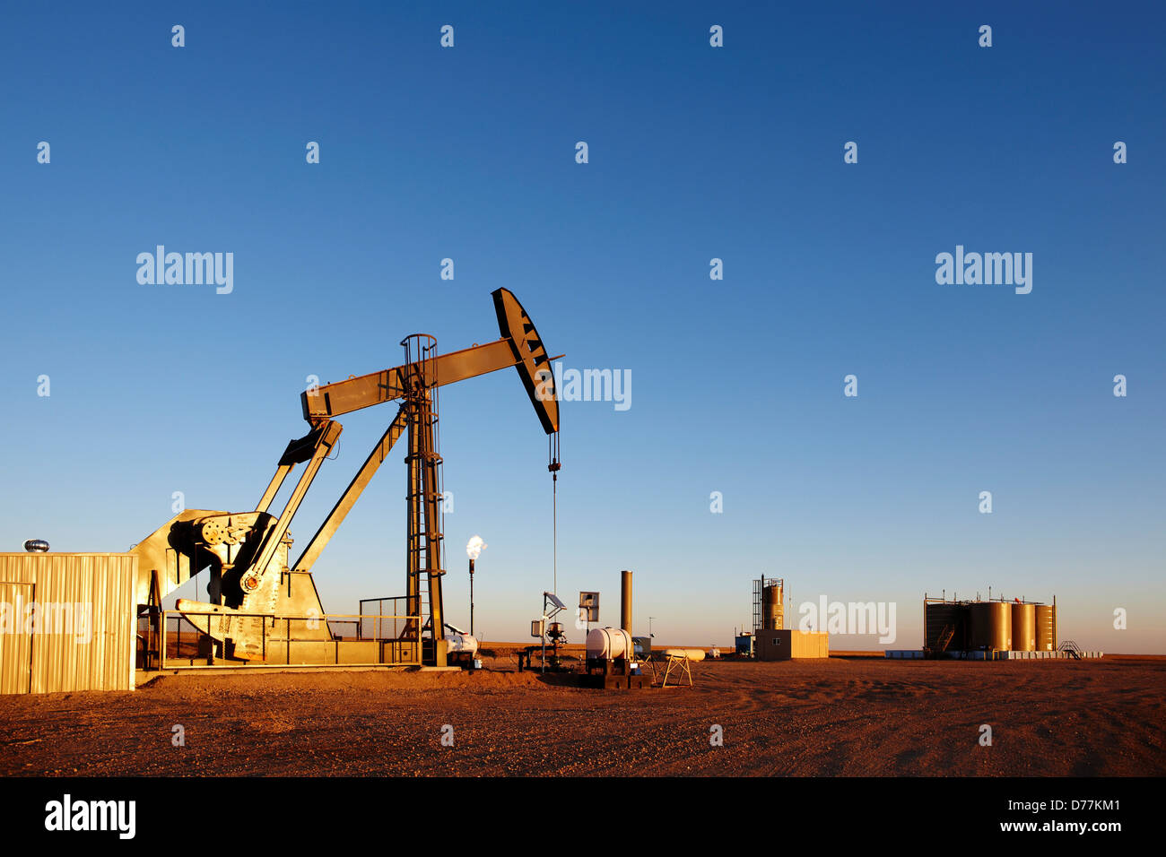 Oil well pumpjack pump jack gas flare flare stack eastern plains ...