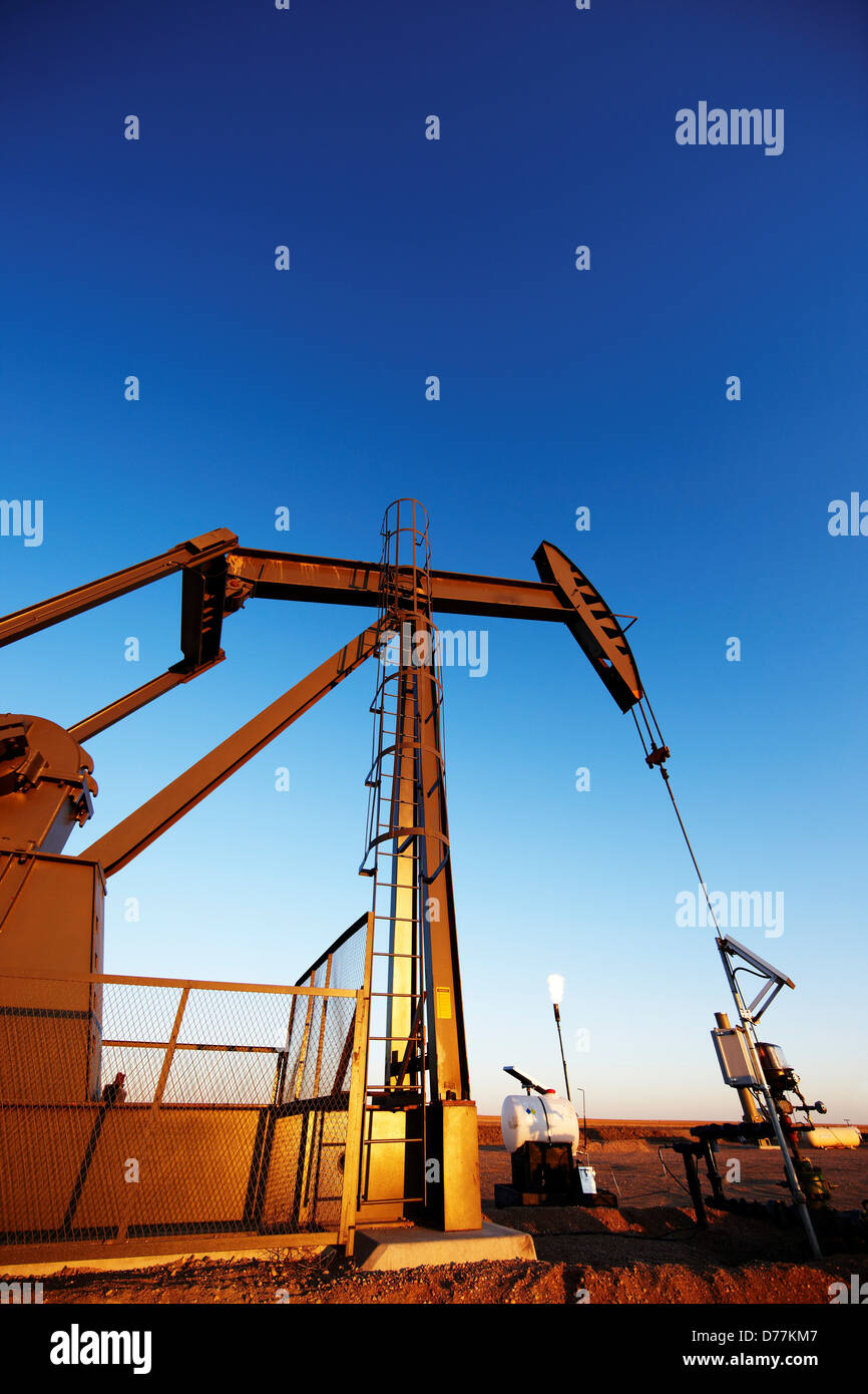 Oil well pumpjack pump jack gas flare flare stack eastern plains ...