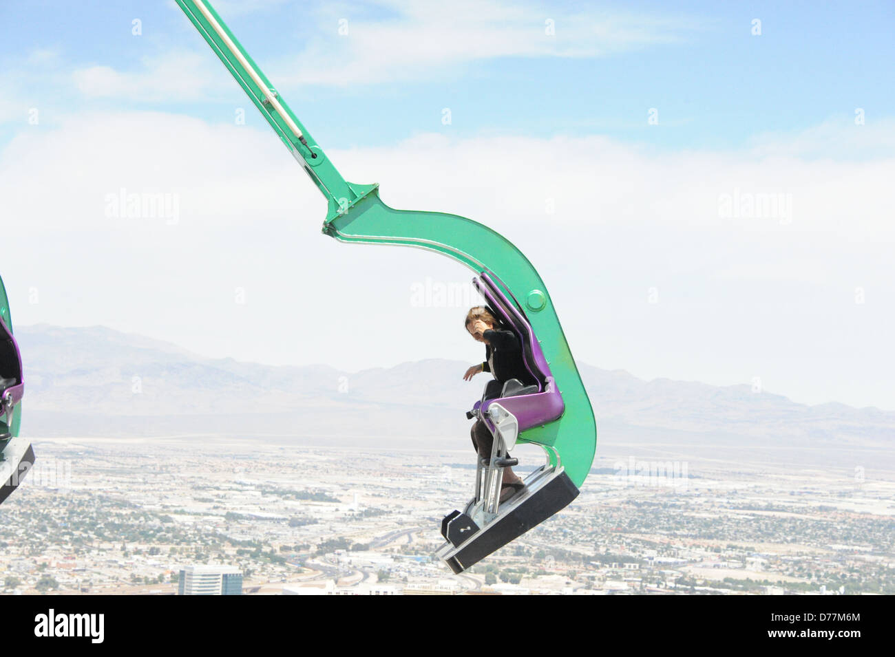 An amusement ride on the top of the Stratosphere hotel in Las Vegas ...