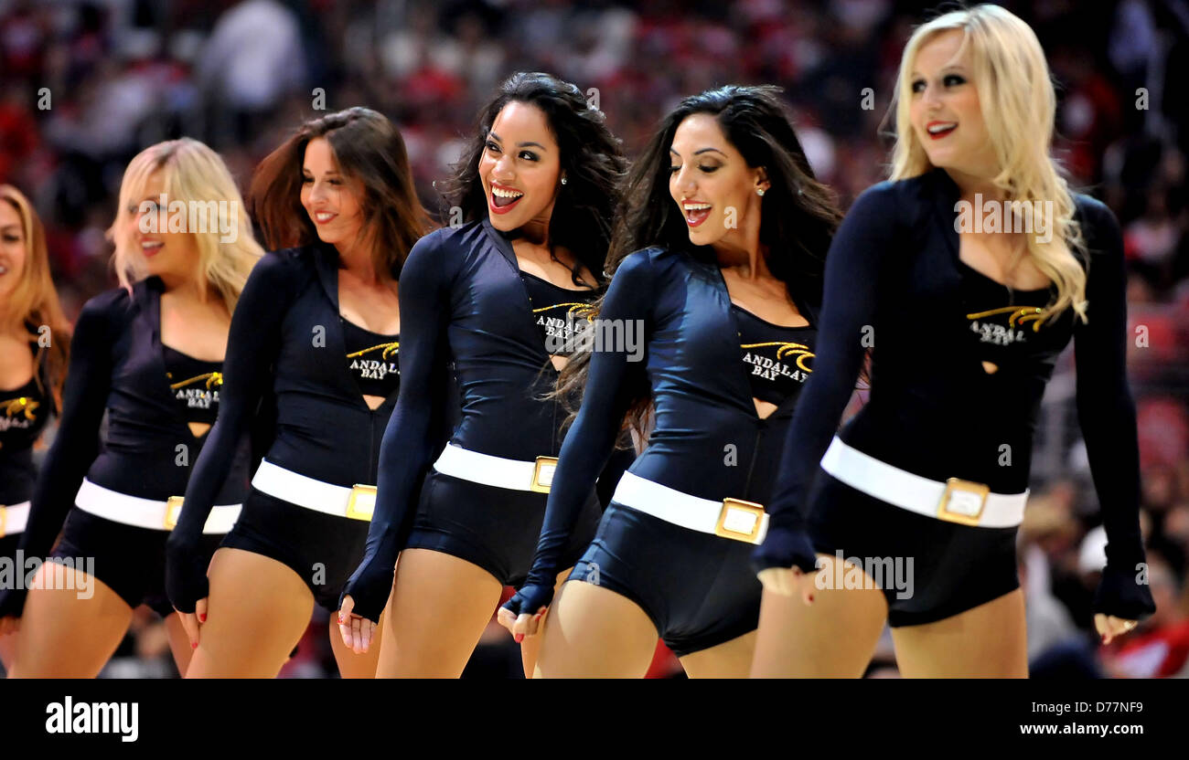 Los Angeles, CA. April 30, 2013. Los Angeles Clippers dancers perform ...