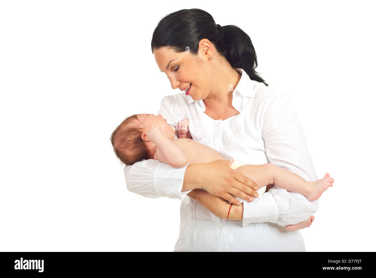 Mother holding crying baby hi-res stock photography and images - Alamy