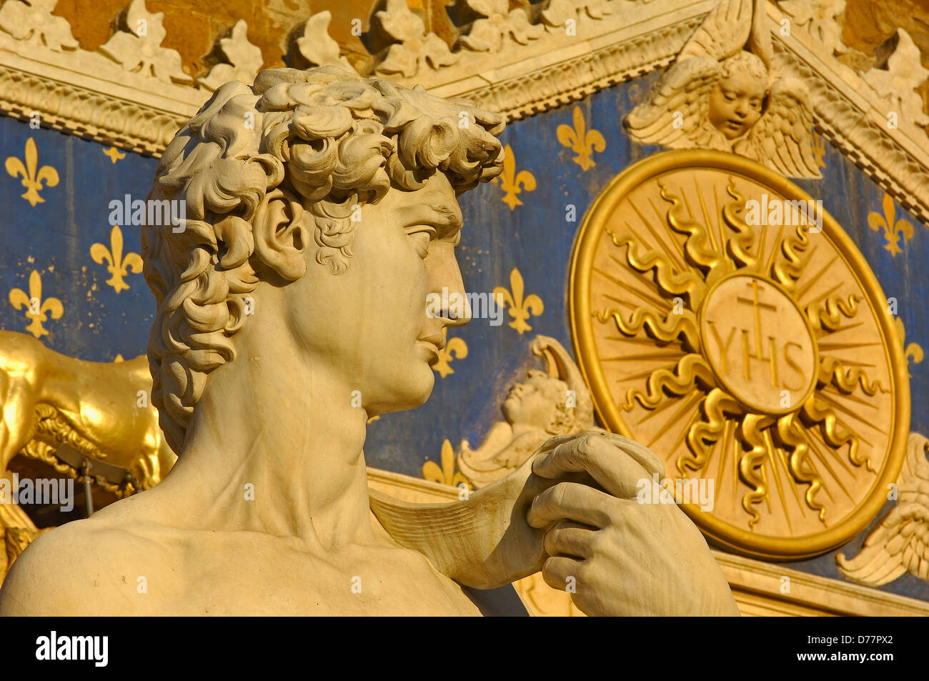 Florence, Statue of David by Michelangelo, La Signoria square, Piazza ...