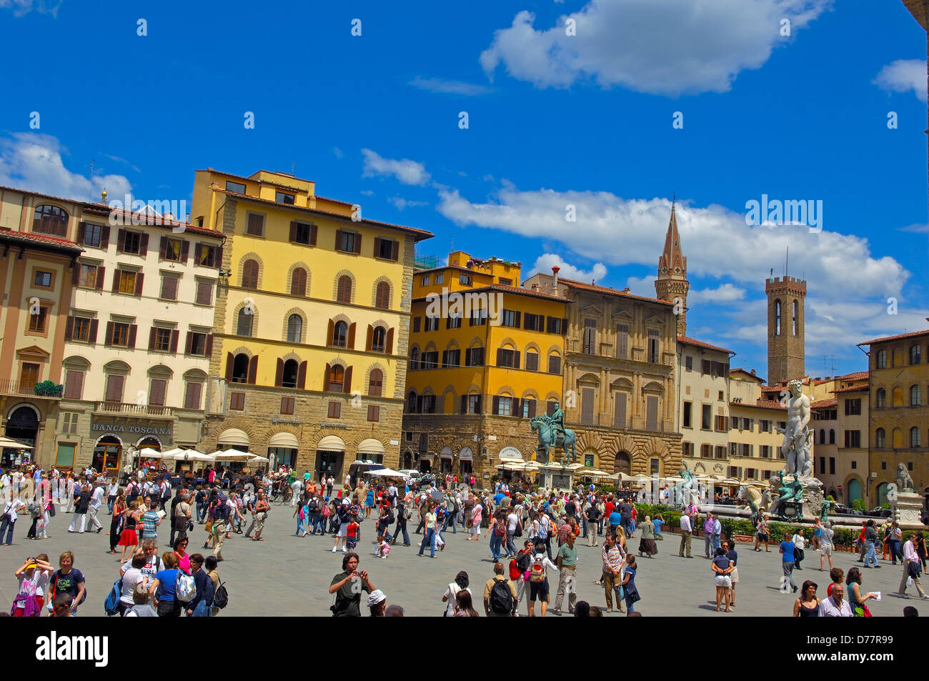 Florence, La Signoria square, Piazza della Signoria, Tuscany. Italy ...