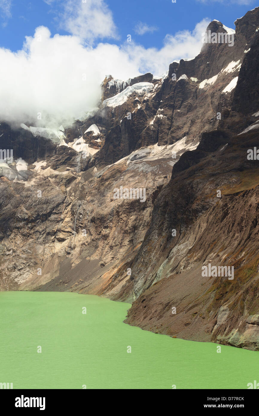 El Altar Volcano In Sangay National Park Ecuador The Green Crater Lake ...