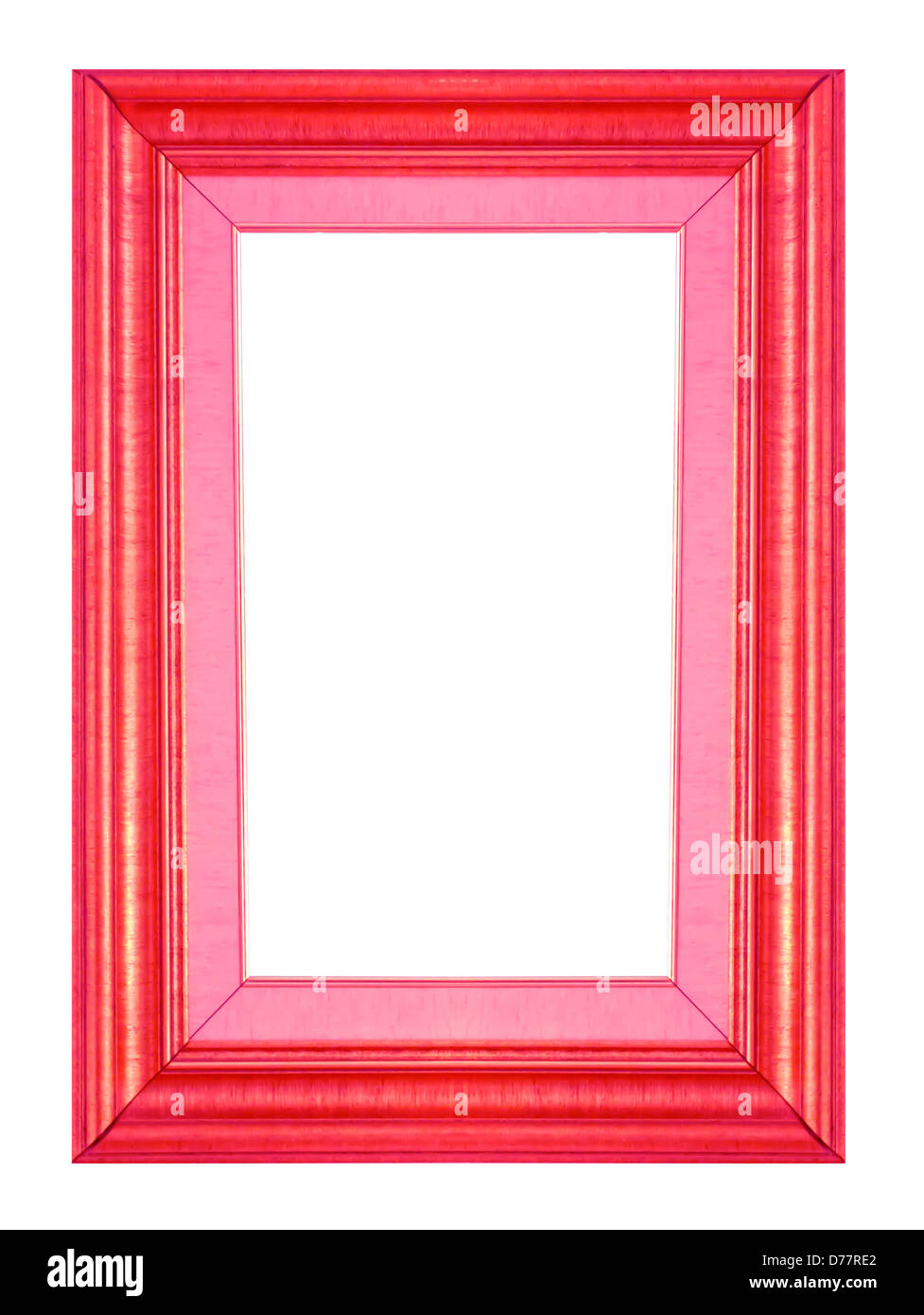 red picture frame. Isolated over white background Stock Photo - Alamy