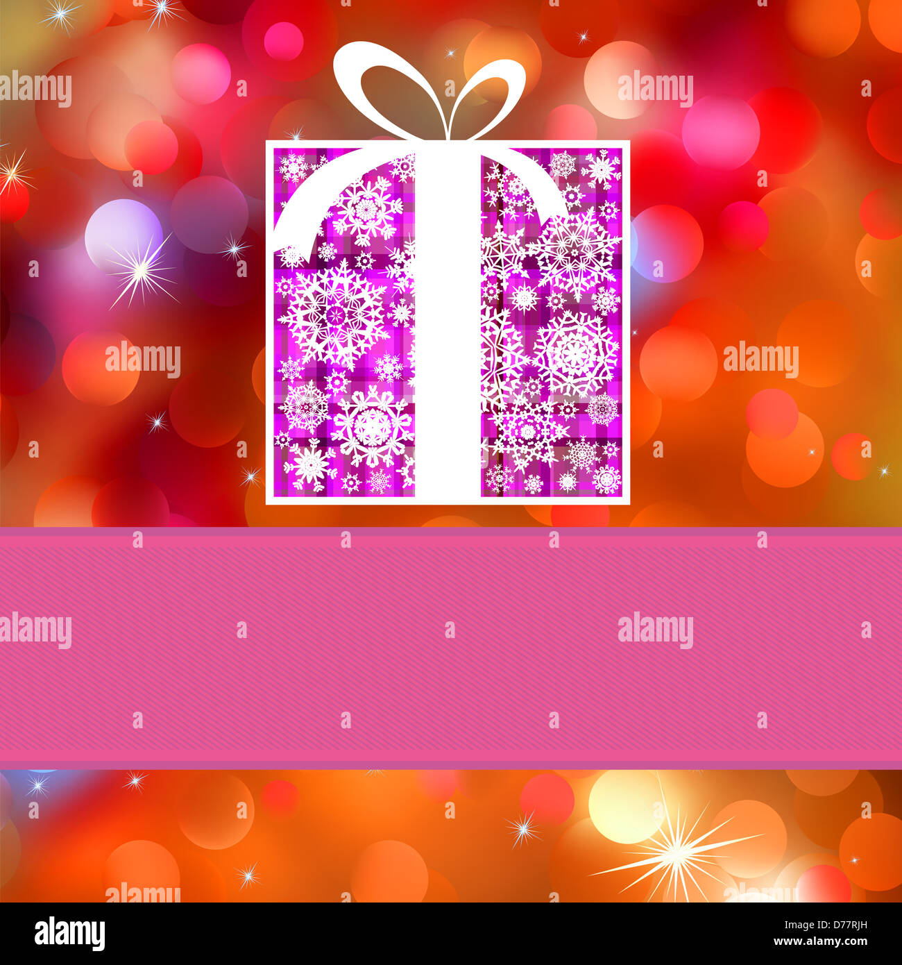 White gift with bokeh card Stock Photo - Alamy