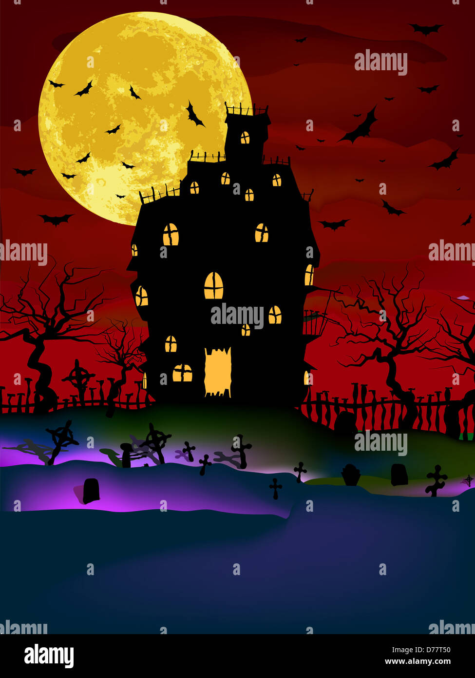 Haunted castle night hi-res stock photography and images - Alamy