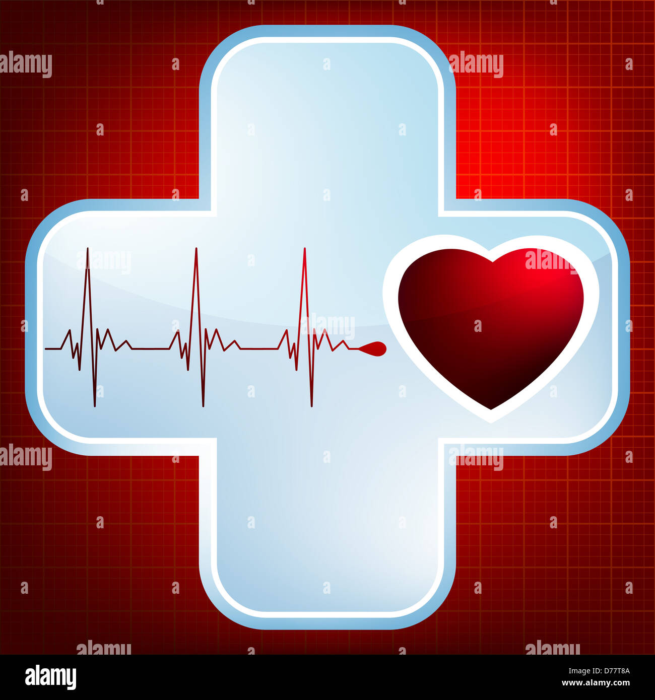 Heart and heartbeat symbol Easy Editable Template Without a ...