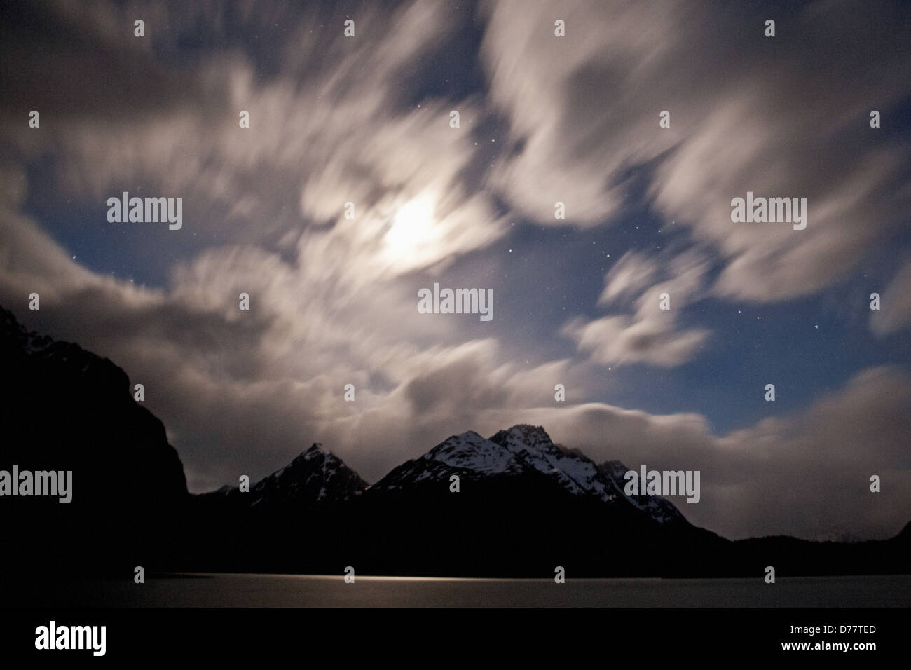 Moon Stars Over Lake Dickson Stock Photo - Alamy